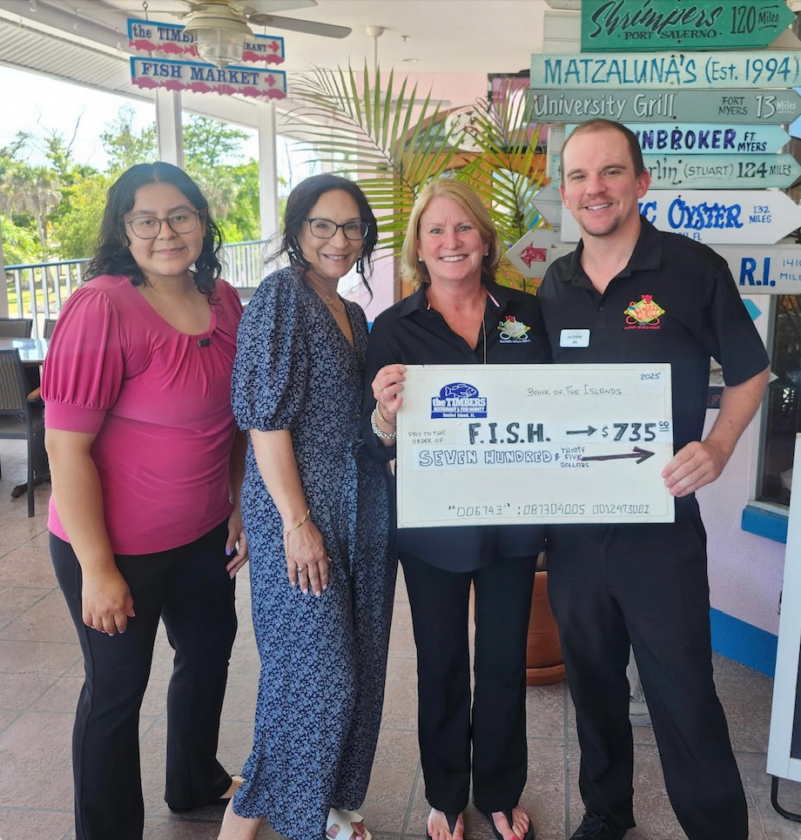 Island restaurant donates to FISH - SANIBEL-CAPTIVA - Island Reporter ...